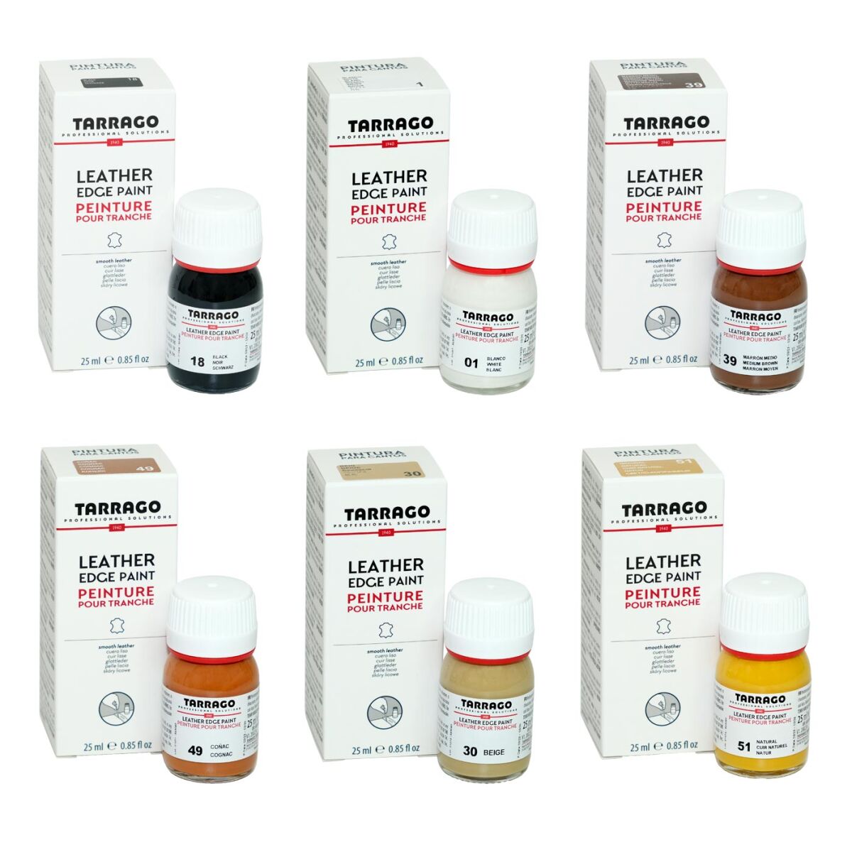 TARRAGO Leather Edge Paint 25ml - Farba do wykończenia skórzanych krawędzi